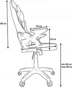 Herní židle KG105 černo-červená