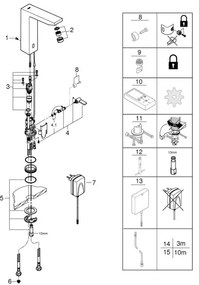 GROHE 36440000 - Infra elektronická umyvadlová baterie EUROCUBE E DN 15 chrom