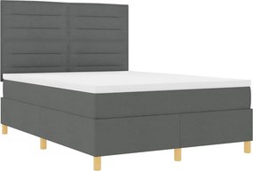 Postel s boxspringem s matrací Tmavě šedá 140 x 190 cm textil 3339540