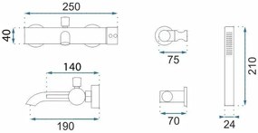 Rea, Vanová baterie Rea Lungo Grip Brush Copper, REA-B4567