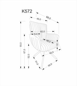 Otočné jídelní křeslo K572 krémové