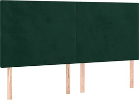 Box spring postel s matrací a LED tmavě zelená 180x200 cm samet 3136020