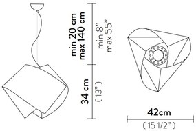 Slamp Gemmy, závěsné svítidlo z Lentiflexu, multicolor, 1x75W, šírka 42cm