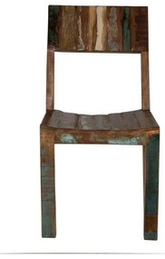 Set 2 barevných židlí z recyklovaného dřeva Frankfurt