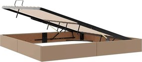 Postel s úložným prostorem Cappuccino 200 x 200 cm Umělá kůže 3371684