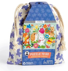 Mudpuppy Puzzle Jarní průvod v látkovém pytlíku 36 dílků