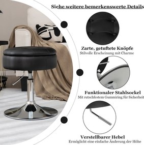 Costway Stolička na make-up s úložným prostorem otočná o 360° z umělé kůže černé