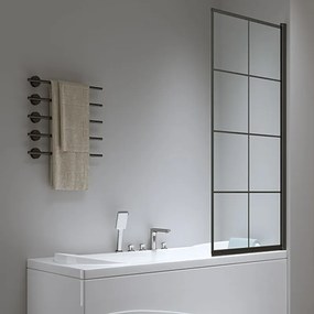 BPS-koupelny Jednodílná vanová zástěna HYD-PR02 70x140 černá/transparent