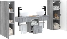 Sada koupelnového nábytku 5 ks Šedý Sonoma 33 x 34,5 x 100 cm 3405969