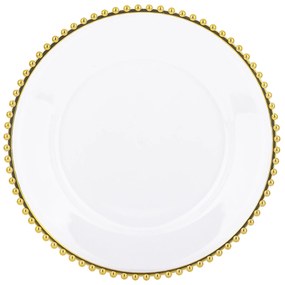 Dekorativní plastový talíř se zlatým okrajem 147309
