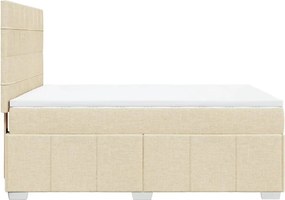 Box spring postel s matrací krémová 140x200 cm textil 3291696