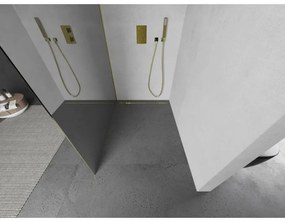 Mexen Kioto sprchová zástěna 70x200 cm 8 mm, zlatý profil, sklo efekt zrcadla, 800-070-101-50-50