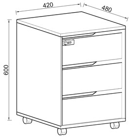 Kancelářský stůl s kontejnerem Houseland Profit Max 01 1407 dub/bílý