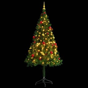 Vánoční stromek s LED osvětlením a baňkami zelený 180 cm 321500