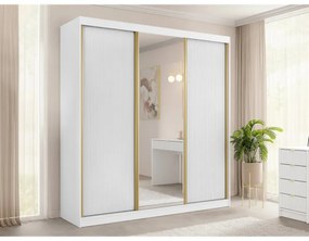 Šatní skříň s posuvnými dveřmi Razimo 3D, Barva: bílý velvet