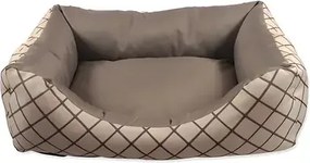 Dog Fantasy Sofa béžová s hnědým vzorem / Pelech s bočnicemi / 65x50x1