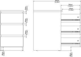 FALCO Komoda Simplicity 237 šedá/jackson hickory