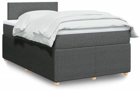 Box spring postel s matrací tmavě šedá 120x190 cm textil