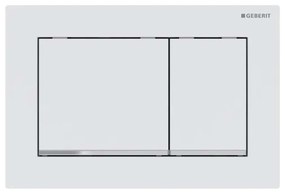 Geberit Omega20 - Ovládání splachování, matná bílá/lesklý chrom 115.080.JT.1