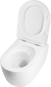 Rea Eddy, závěsná záchodová mísa Tornado Rimless 525x360x360 mm se sedátkem, REA-C6560