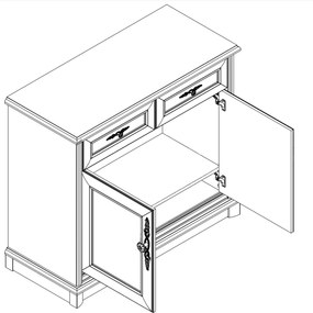 Sconto Komoda SONATA kaštan, 2-dvěřová/2 zásuvky