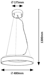 Rabalux 72001 - LED Stmívatelný lustr na lanku CEILO LED/38W/230V černá + DO