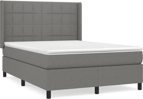 Box spring postel s matrací tmavě šedá 140x200 cm textil 3131434