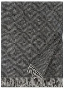 Vlněná deka Maria 130x180, černo-šedá