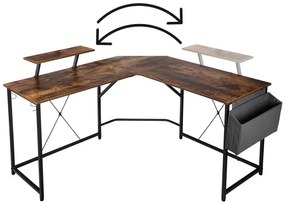 Rohový kancelářský stůl AMORA Rustic