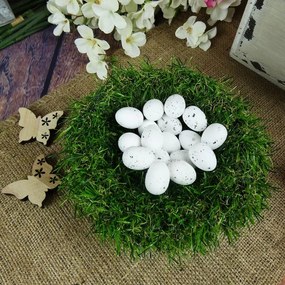 Dekorativní polystyrenová vajíčka BÍLÁ- 2,5 cm, 50 ks