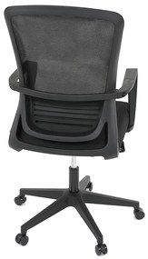 Kancelářská židle KA-S249 BK látka a síťovina černá, plast černý