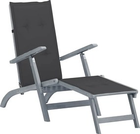 Zahradní křeslo s podnožkou a poduškou masivní akácie 3064029