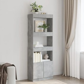Skříň highboard betonově šedá 63 x 33 x 180 cm kompozitní dřevo