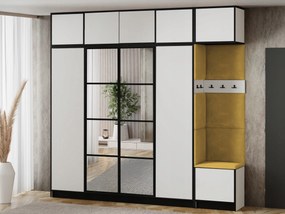 Šatní skříň s nástavcem EDEN 15 bílý + žlutý