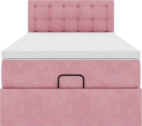 Osmanský rám postele s matrací růžová 90x200cm samet 3312745