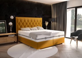 Blanář Padmé postel vč. roštů a matrací 180 x 200 cm, žlutá