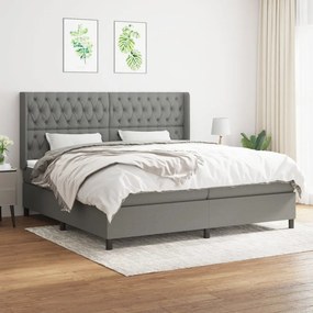 Box spring postel s matrací tmavě šedá 200x200 cm textil 3131698