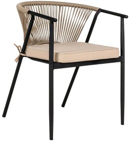 OnaDnes -20% Nordic Living Béžová zahradní židle Madina s výpletem