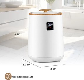 Costway Kbelíkový ohřívač ručníků do koupelny 18 L velký stropní ohřívač s LED