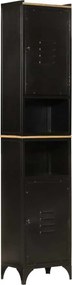 vidaXL Koupelnová skříňka 40 x 27 x 180 cm železo a masivní mangovník [3217108] Barva: Černá