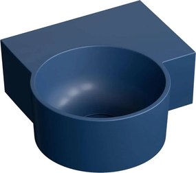 OMNIRES Ovo M+ - Umývátko 34x35 cm, bez přepadu, bez otvoru pro baterii, pravé, matná modrá OVO335UWPMB