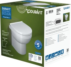 Duravit No.1 - SET Stojící WC, Rimless + sedátko se sklápěcí automatikou, bílá 41840900A1