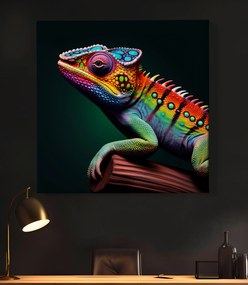 Obraz na plátně - Barevná ještěrka FeelHappy.cz Velikost obrazu: 100 x 100 cm