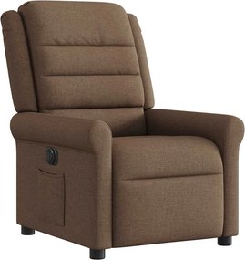Elektrické polohovací křeslo hnědé textil 3303298