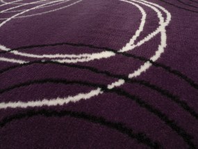 Alfa Carpets, Kusový koberec Circles lila, 80x150, fialová, chodba / předsíň