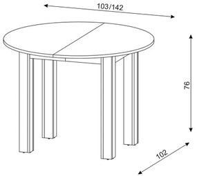 Rozkládací jídelní stůl WILY dub artisan/černá