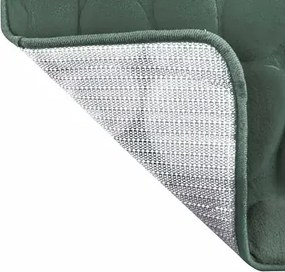 MSV Pebbles tmavě zelená / Koupelnová předložka / PU pěna / protiskluz