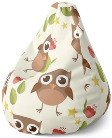 Sedací vak Pear sovy - dětský, barevná