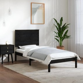 vidaXL Rám postele masivní dřevo 75 x 190 cm Small Single [3104766] Barva: Černá