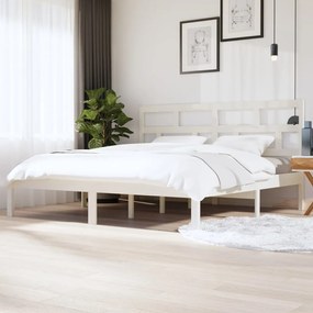 Rám postele bílý masivní borovice 200 x 200 cm,  3101239 HangarStore.cz
